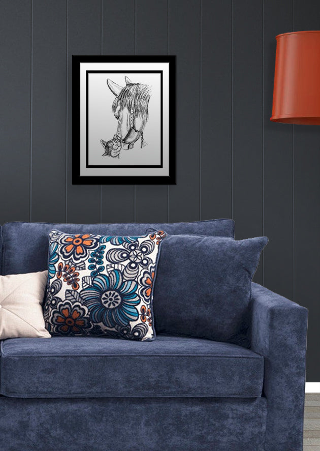 Horse & Cat -"Nudge" – Stu Rosen Art